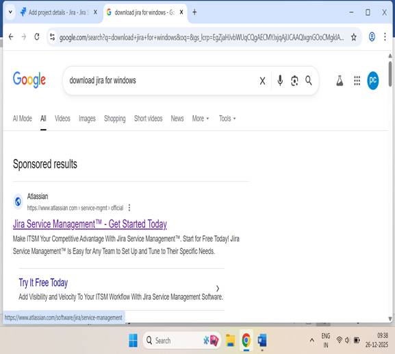 2.click on link altassian jira for desktop as shown